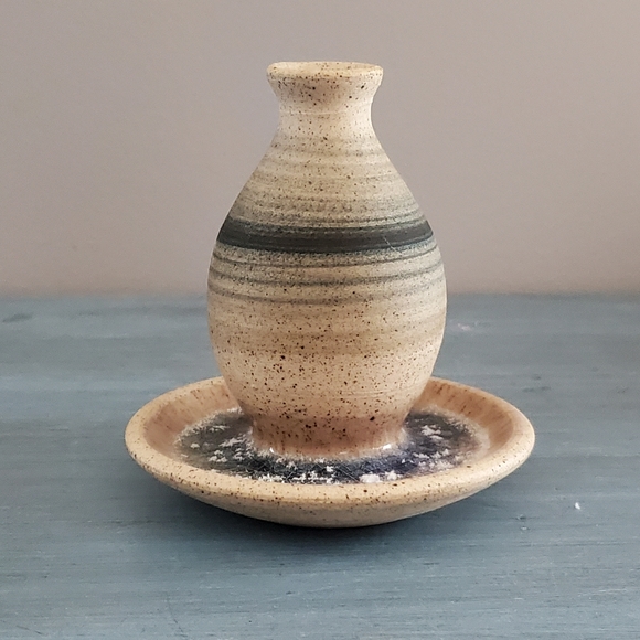 Accents | Vintage Pottery Vase With Attached Plate | Poshmark